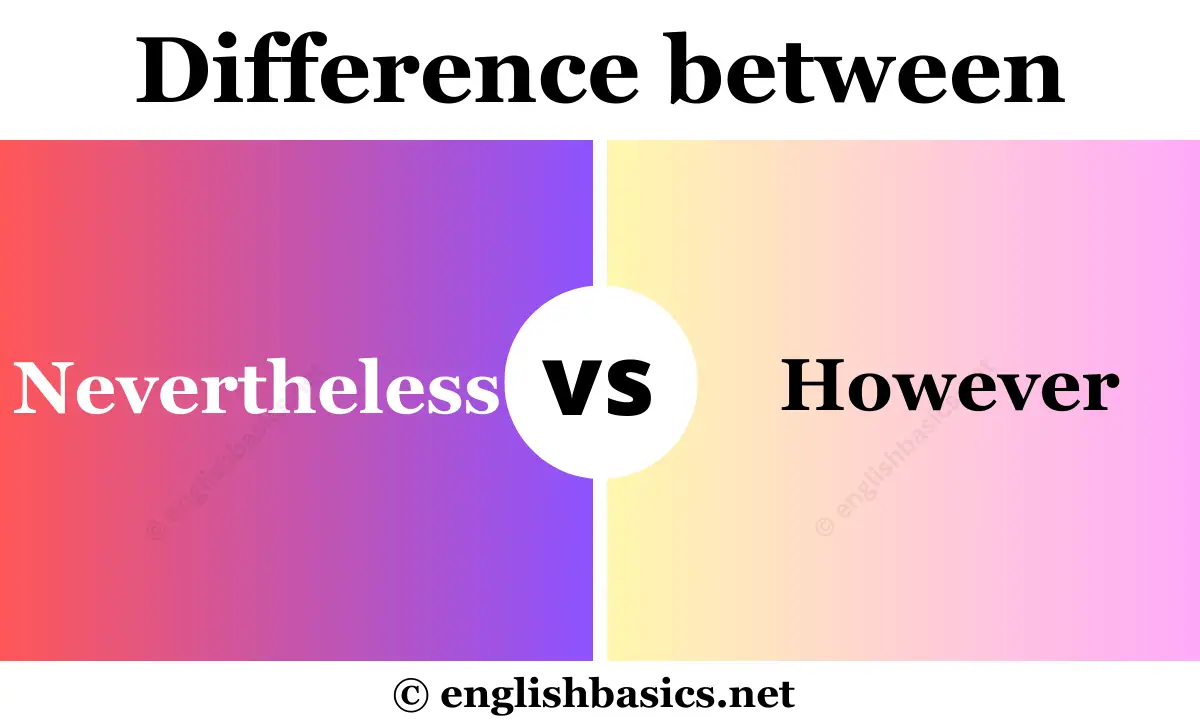 Nevertheless vs However - What's the difference? - English Basics